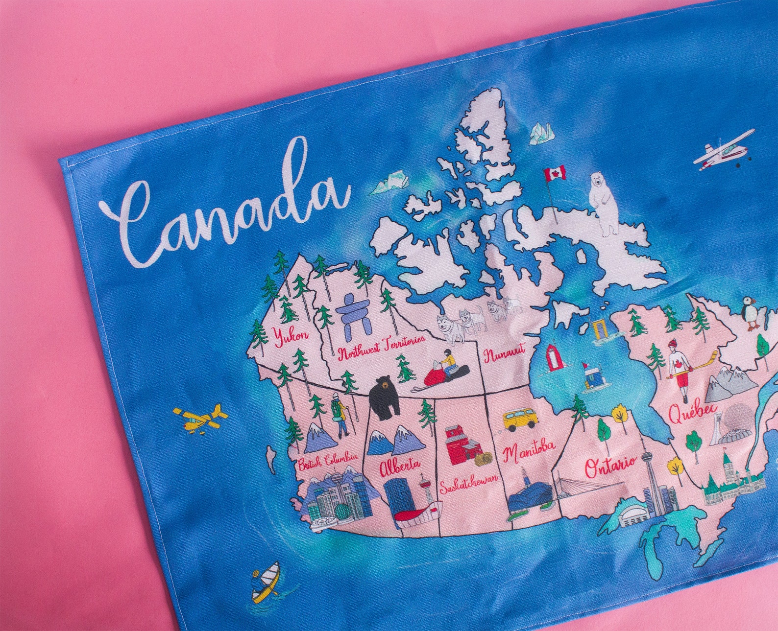 Canada Map Art Print. Illustrated Maps Wall Decor Size 8 X | Etsy