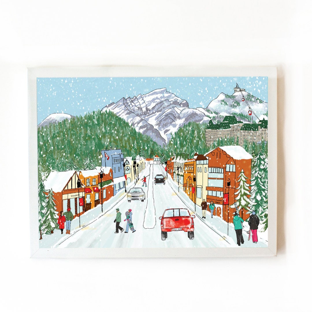 Banff Art Print. Banff Alberta Wall Art, Canadian Winter Art - Etsy