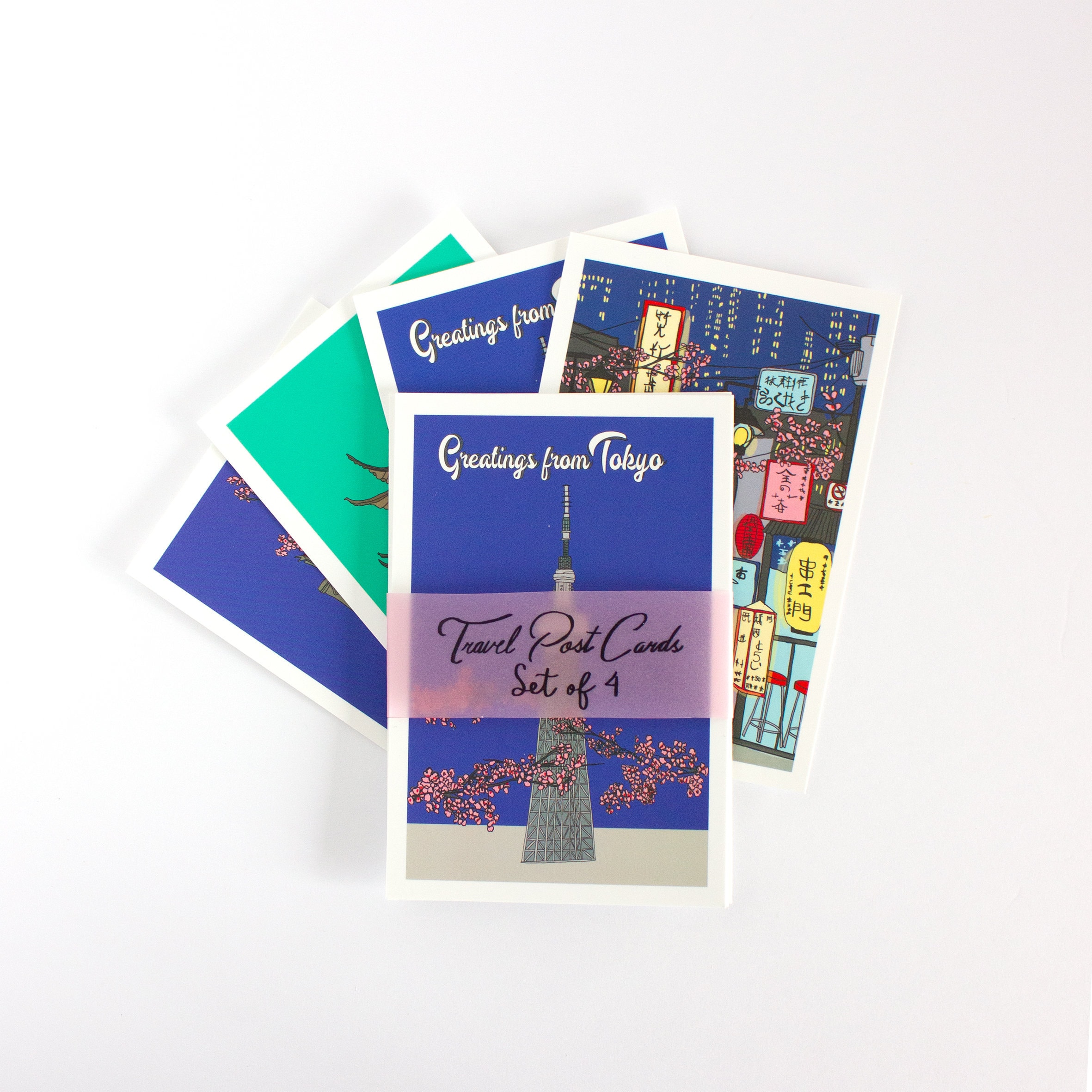Tokyo post card set Japan inspired travel post card small | Etsy