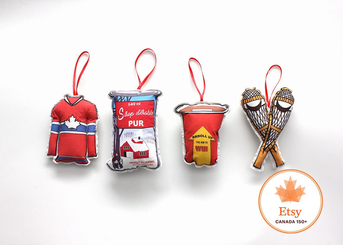 Christmas Ornaments Set of 4 Canadian Themed Ornaments - Etsy Canada