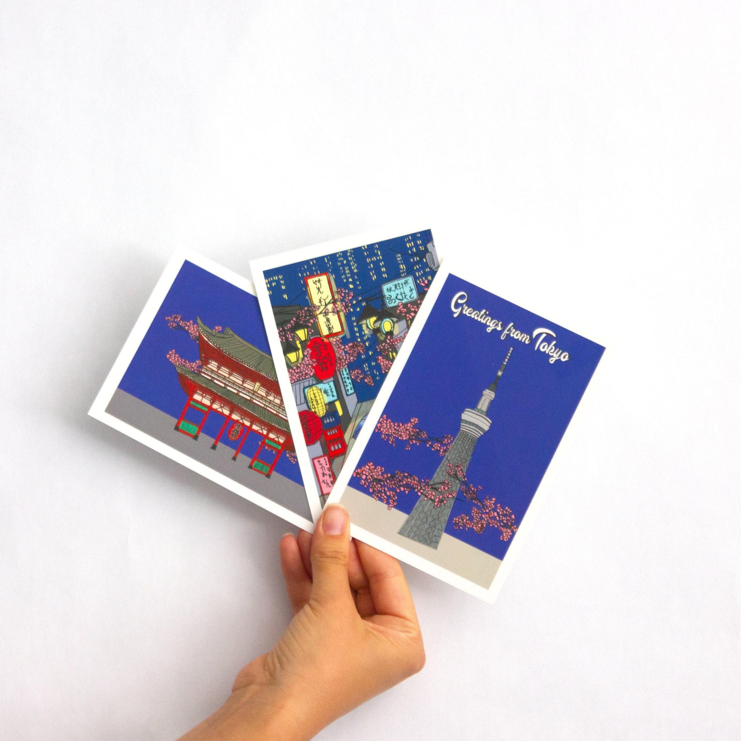 Tokyo post card set Japan inspired travel post card small | Etsy