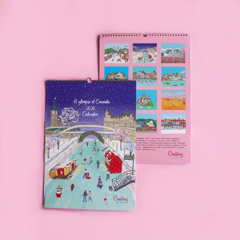 2026 Calendar, Canadian Illustrated Scenes, A3 Size - Etsy Canada