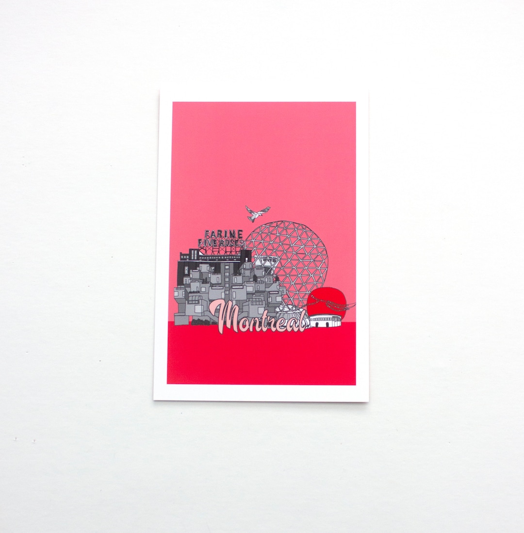 Montreal Art Print. Montreal City Scape Illustrated Size A5 4X9 Inches ...