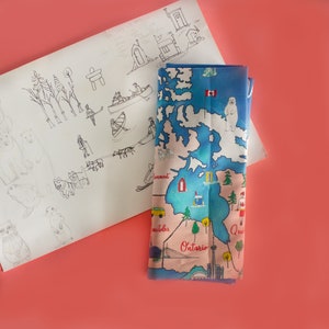 Canada Map Tea Towel: Illustrated Map Dish Towel - Etsy