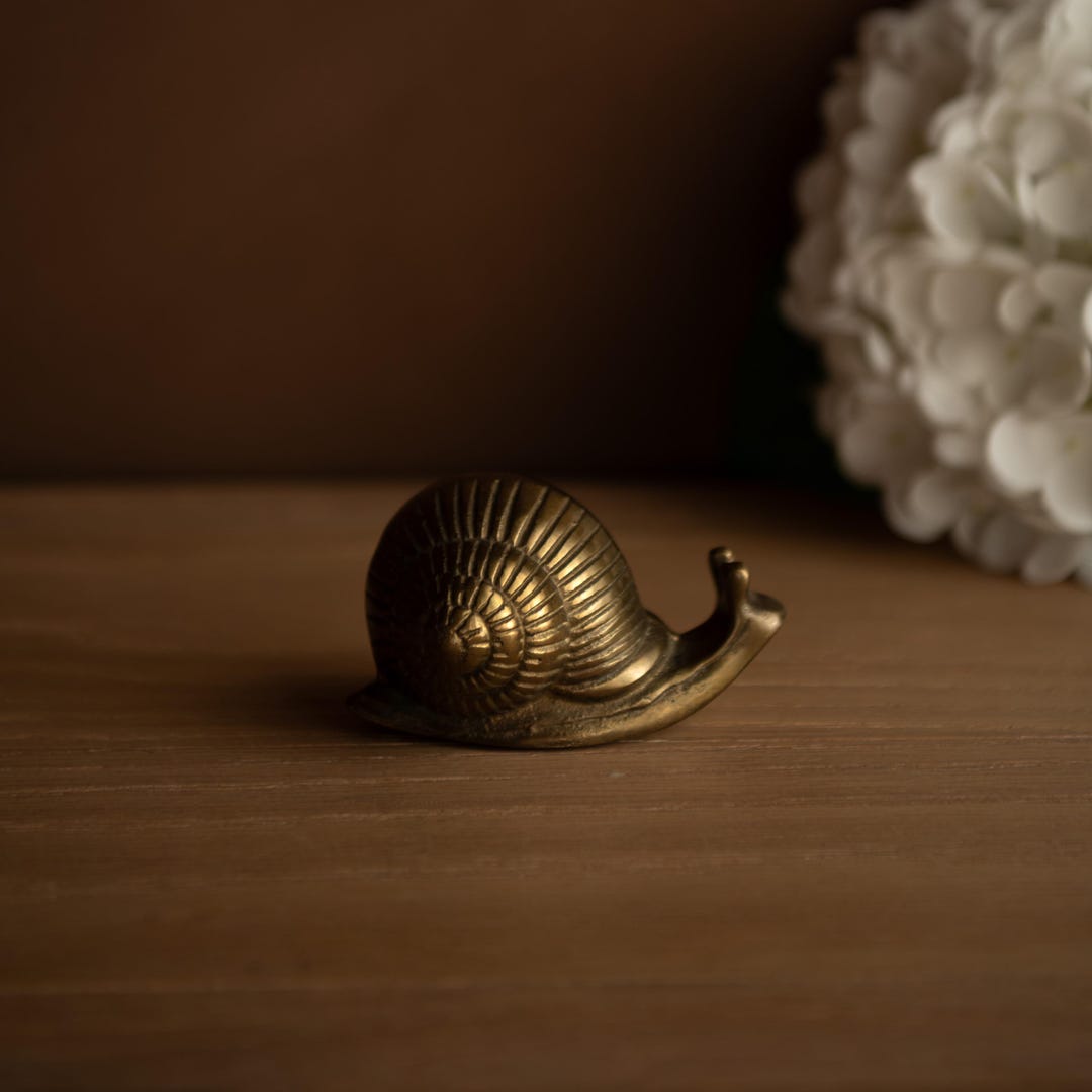 Vintage Solid Brass Snail Paperweight · Small Brass Figurine · Mid ...