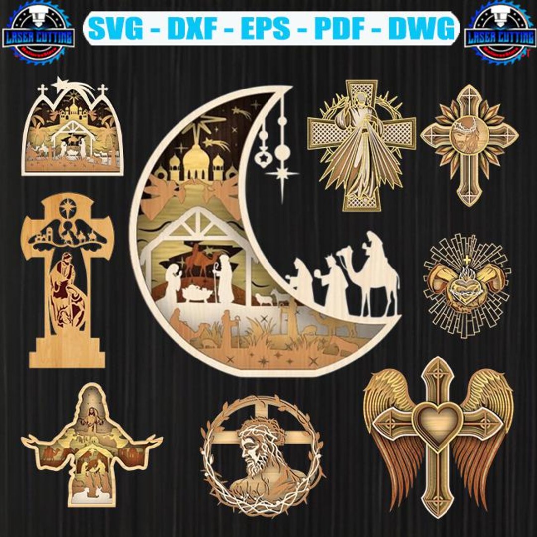 Bundle Nativity Multilayers Laser Cut, Nativity Scenes Christmas Decor ...
