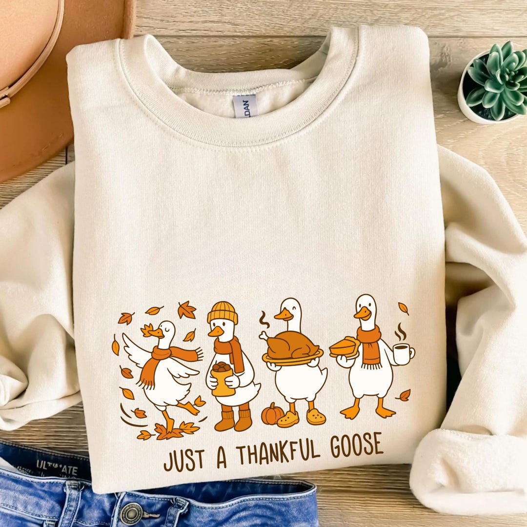 Just a Thankful Goose Shirt, Thanksgiving Goose Comfort Colors Shirt ...