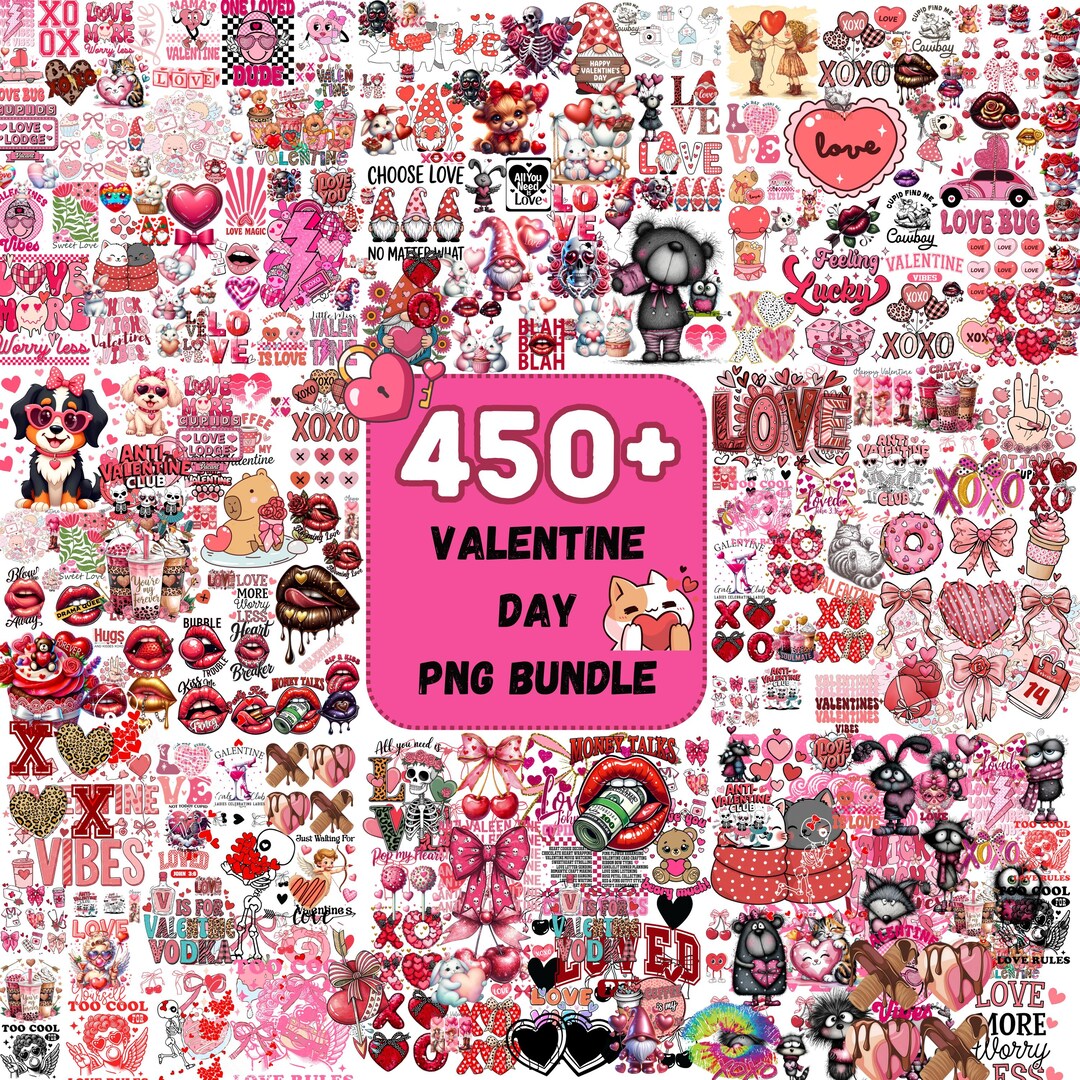 400 Valentines Day PNG Bundle, Valentine Mega Bundle Png, Valentine ...