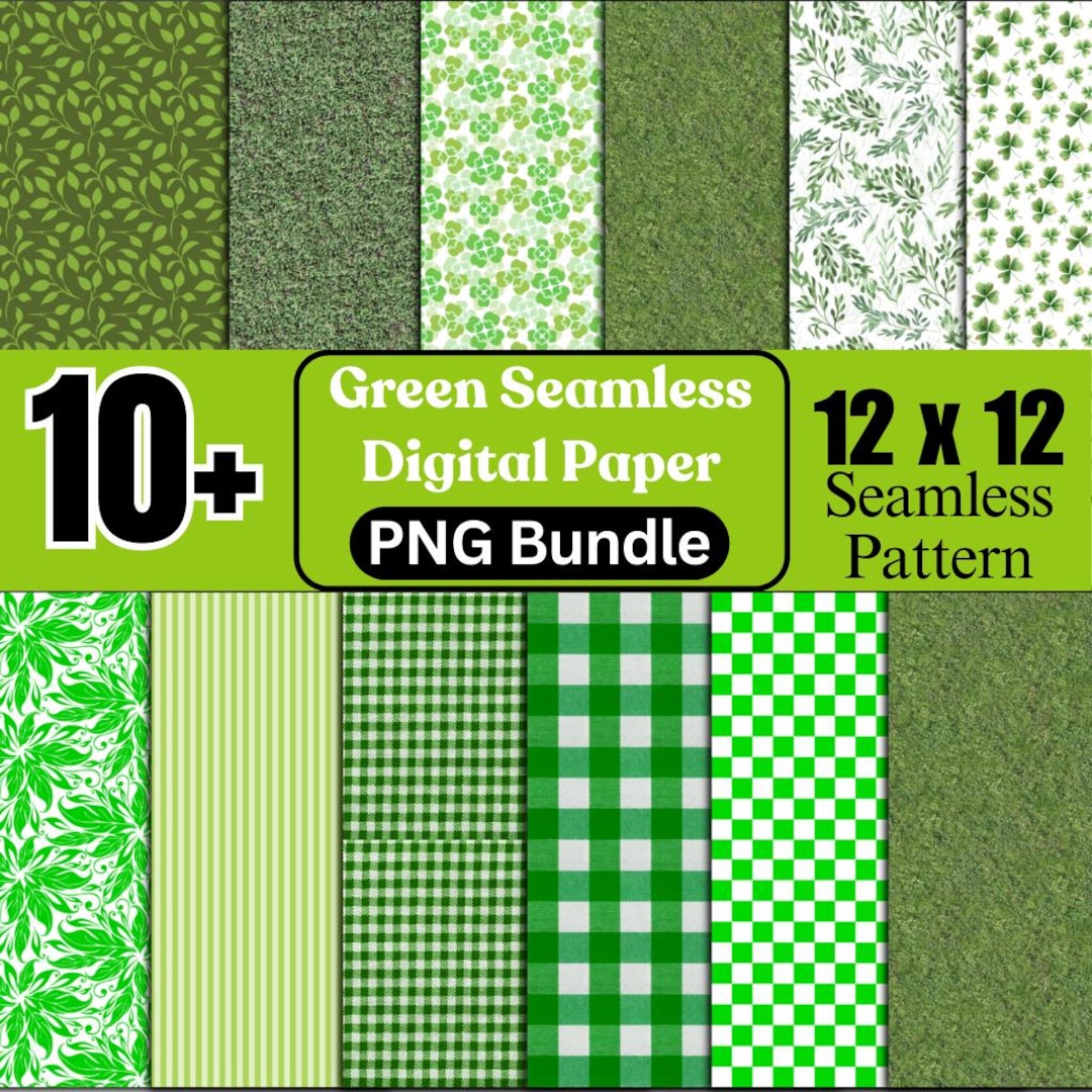 Green Simple Seamless Pattern Digital Paper: Scrapbook, Craft (digital ...