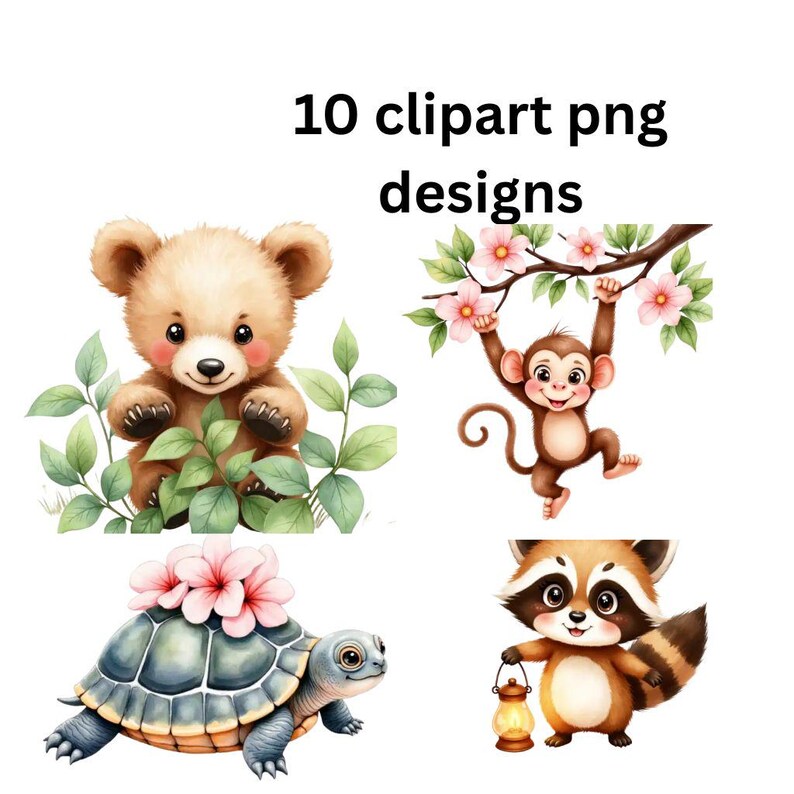 Watercolor Baby Animals Clipart Bundle, Nursery Art (digital Download ...