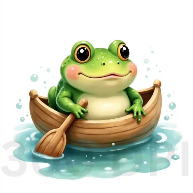 10 Cute Frogs PNG Clipart Bundle, Frog Graphics Designs, Watercolor ...