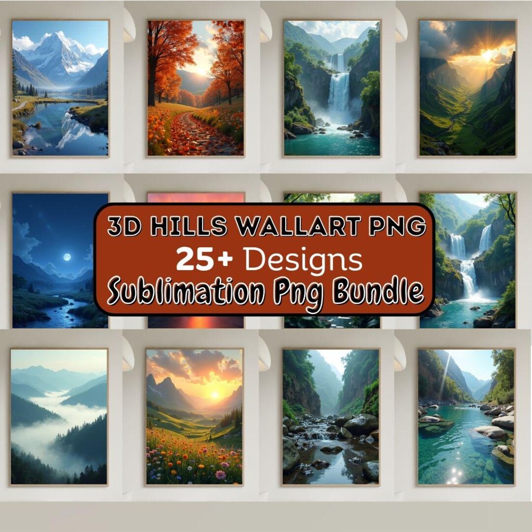 3D Valley Wall Art Landscape Print, Mountain Valley Nature Decor ...