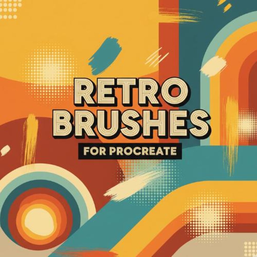 70 Retro - Procreate Brushes | Vintage Digital Gouache, Pastel ...