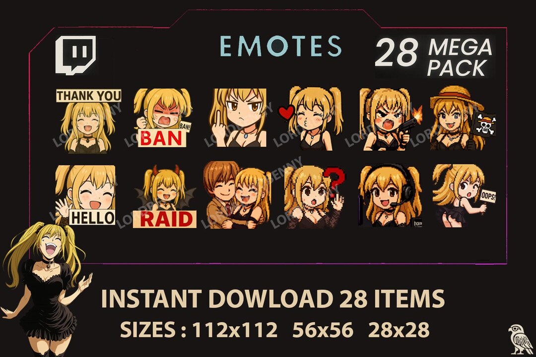 Chibi Misa Emoticon Pack for Twitch and Discord. Cute and Expressive ...