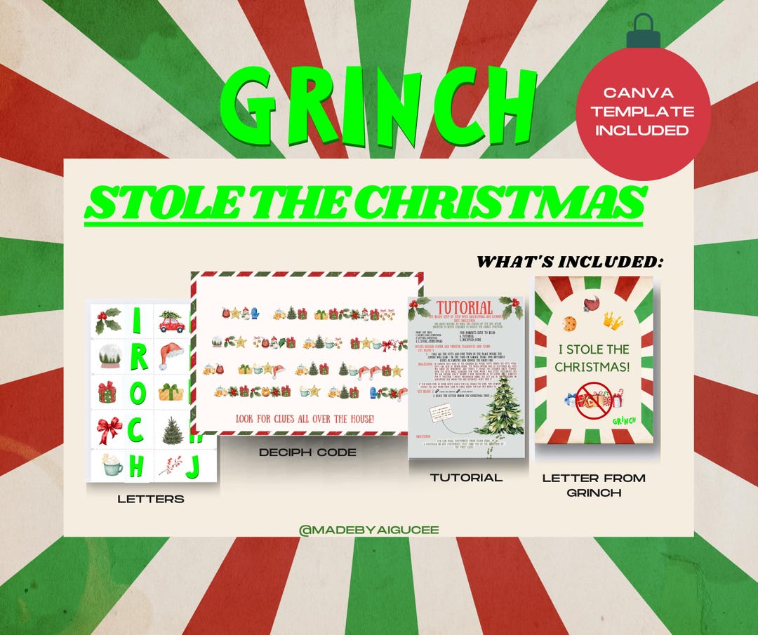 Christmas Treasure Hunt – the Grinch Stole the Gifts | Printable Escape ...