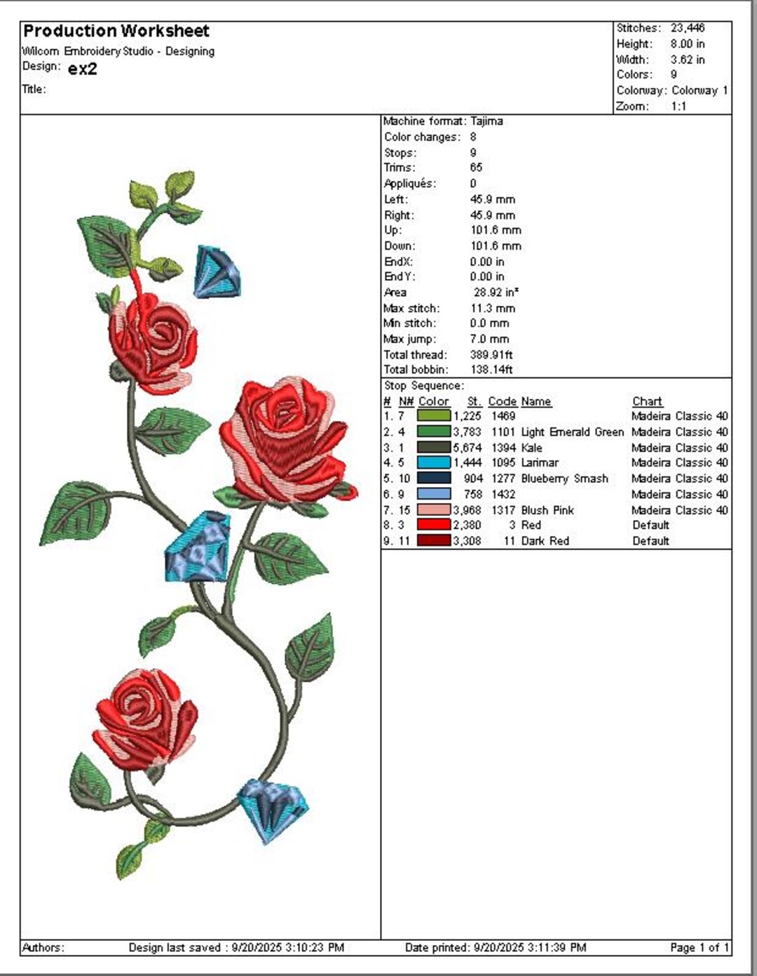 Red Rose Diamond Embroidery Design: 8" Floral Vine (DST File) - Etsy