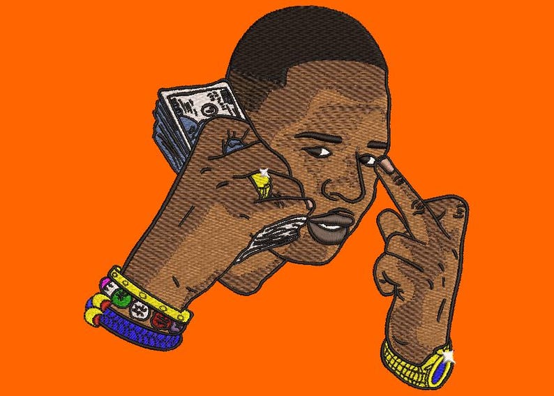 Money Talk Embroidery Design: Hip Hop Cash Art (digital Download) - Etsy