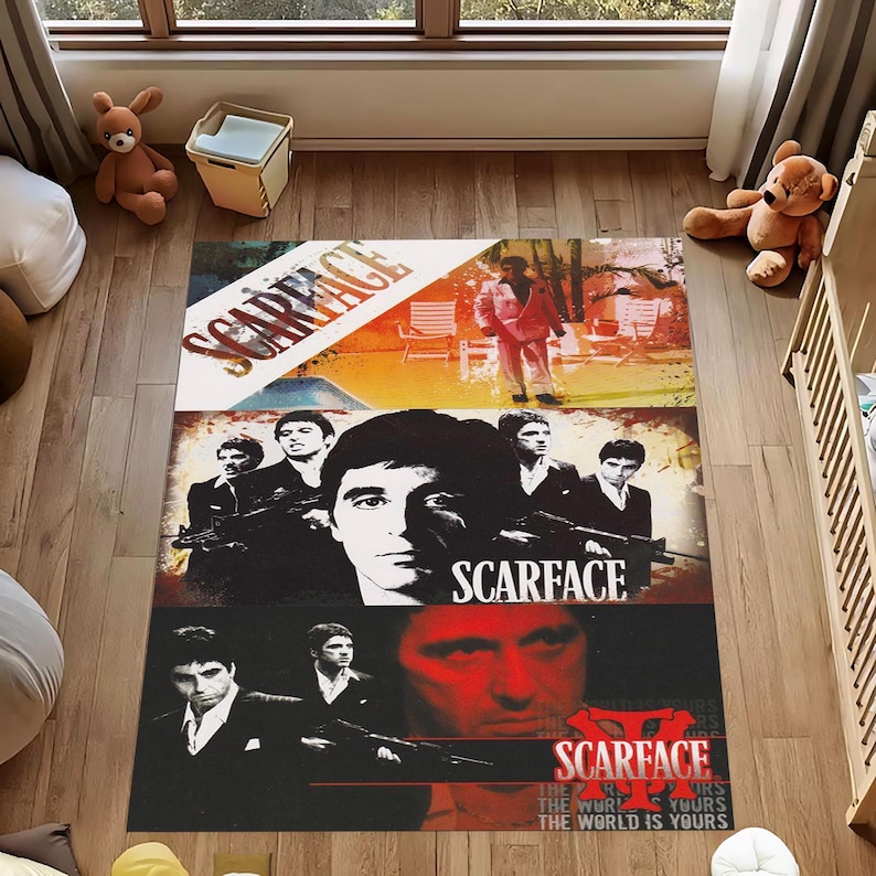 Scarface Rug: Tony Montana ,al Pacino Mafia Crime Film, Gangster Movie ...