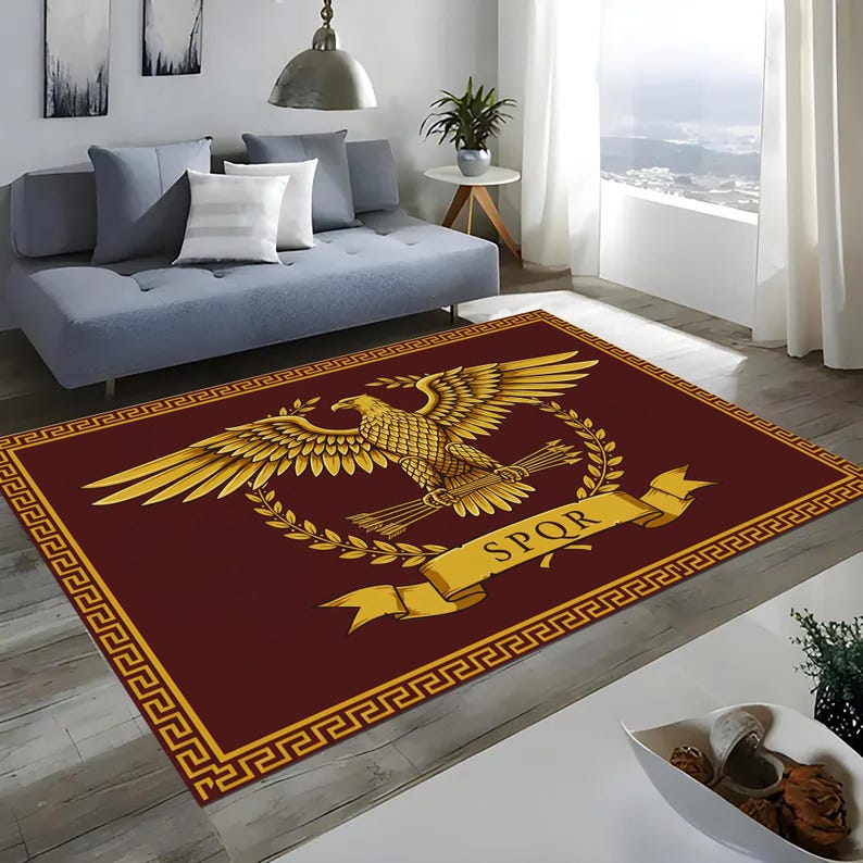 SPQR Golden Eagle Roman Rug: Ancient Rome, Empire Banner, Historical ...