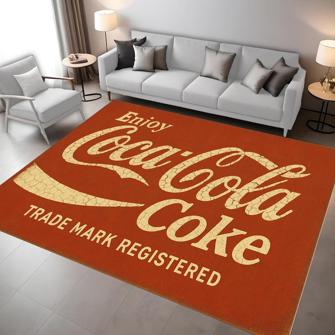 Coca Cola Rug,vintage Coke Rug,retro Coca Cola Rug,classic Coke Rug,red ...