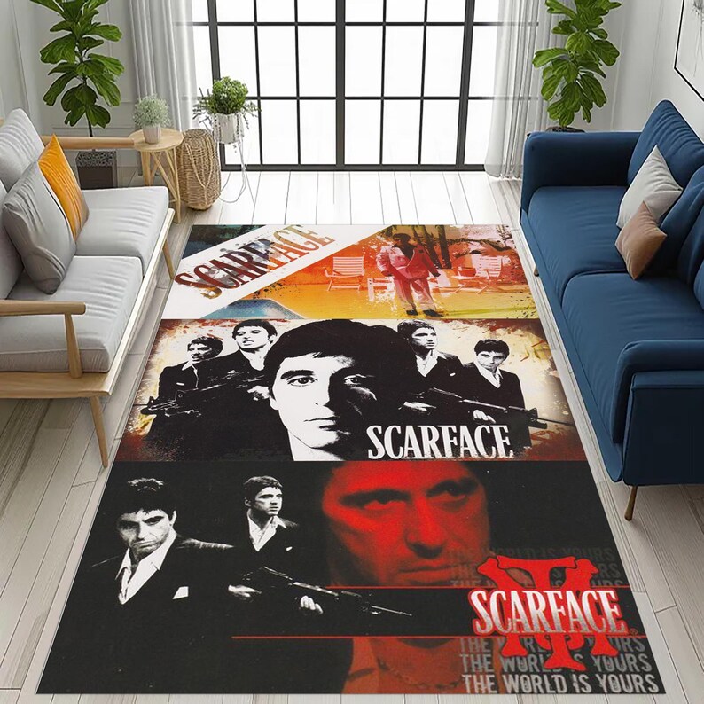 Scarface Rug: Tony Montana ,al Pacino Mafia Crime Film, Gangster Movie ...