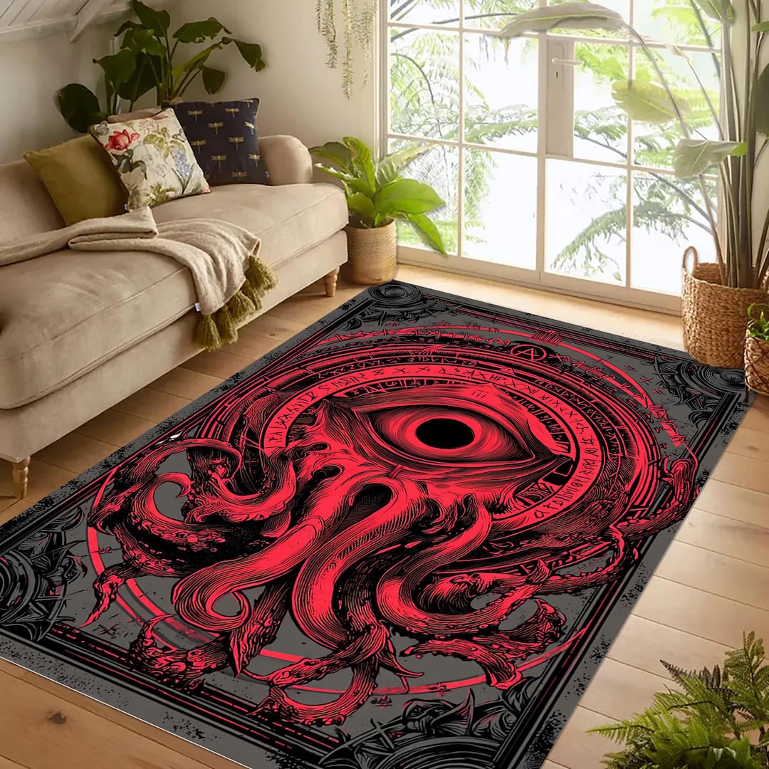 Cthulhu Rug: Eldritch Eye Symbol, Lovecraft Gothic Fantasy, Occult ...
