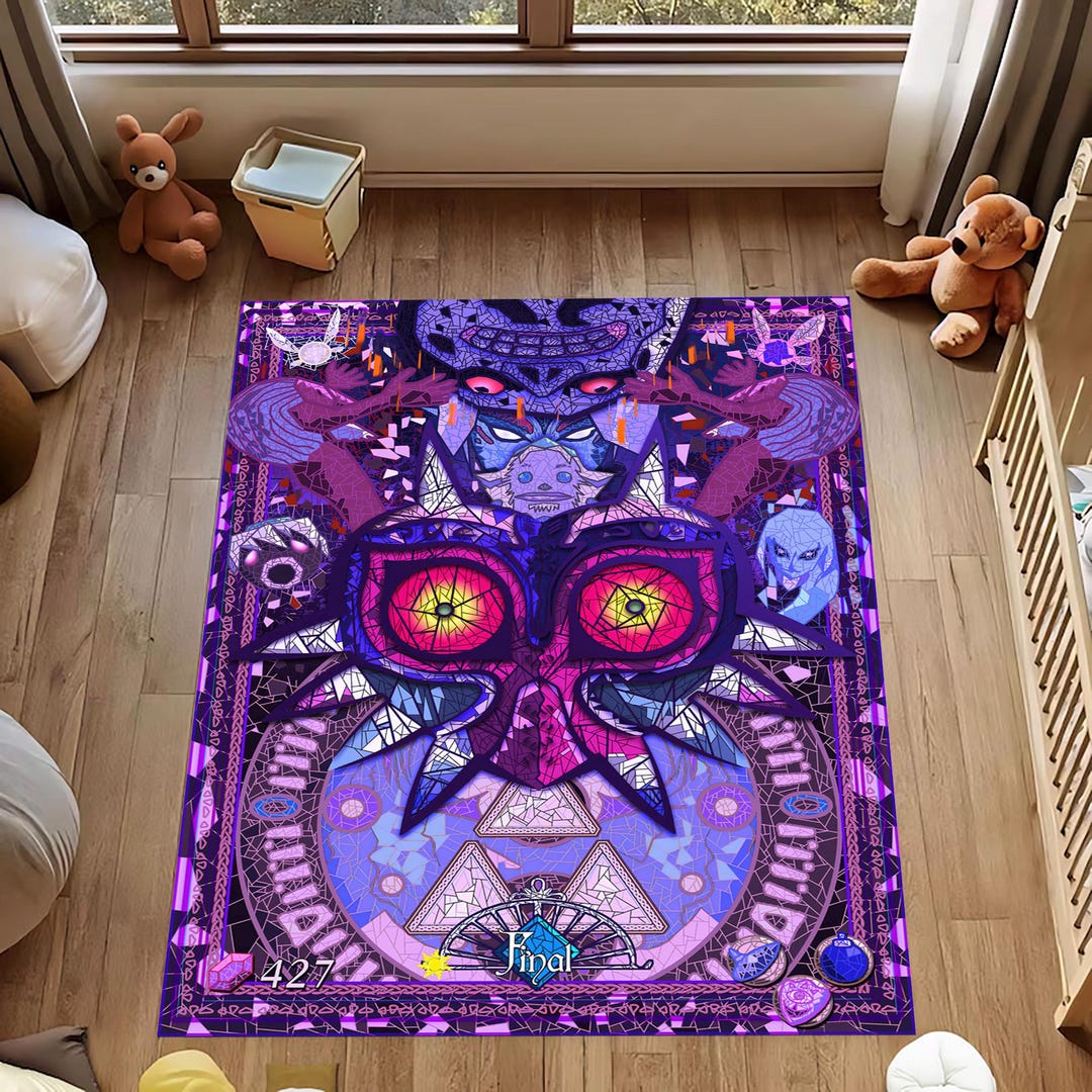 Majora's Mask Rug: Legend of Zelda, Geek Gamer Room Decor, Retro Gaming ...