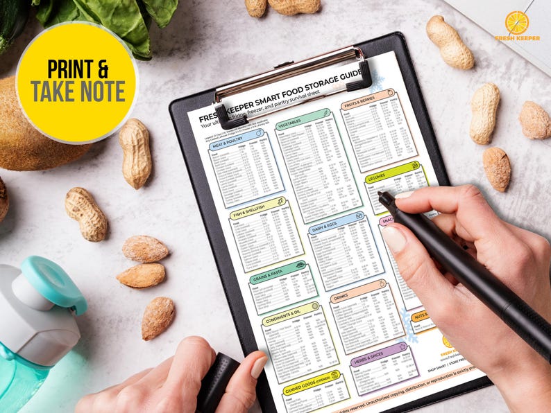 Smart Food Storage Guide: Fridge, Freezer, Pantry (digital Download) - Etsy