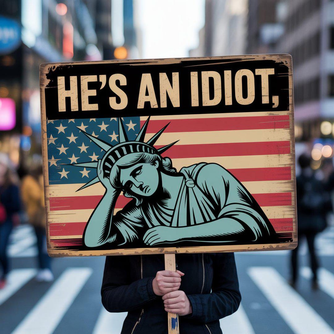 He is an IDIOT Protest Sign PRINTABLE, Anti-trump Poster Sign for March ...