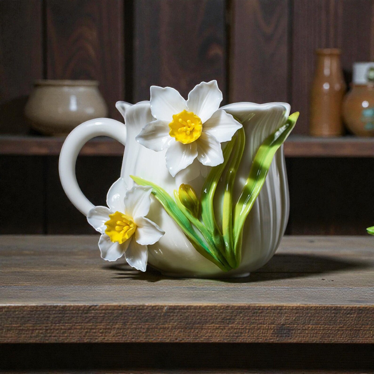 Handmade Narcissus Ceramic Coffee Cup - Intangible Cultural Heritage ...