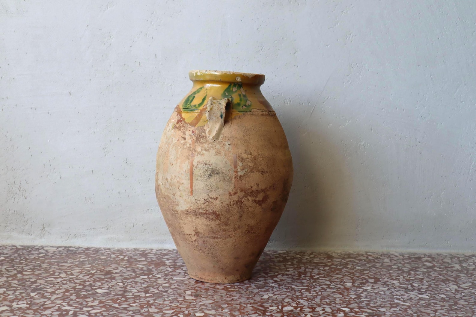 Antique Cretan Olive Jar: Terracotta Amphora Vase, Mediterranean Decor ...
