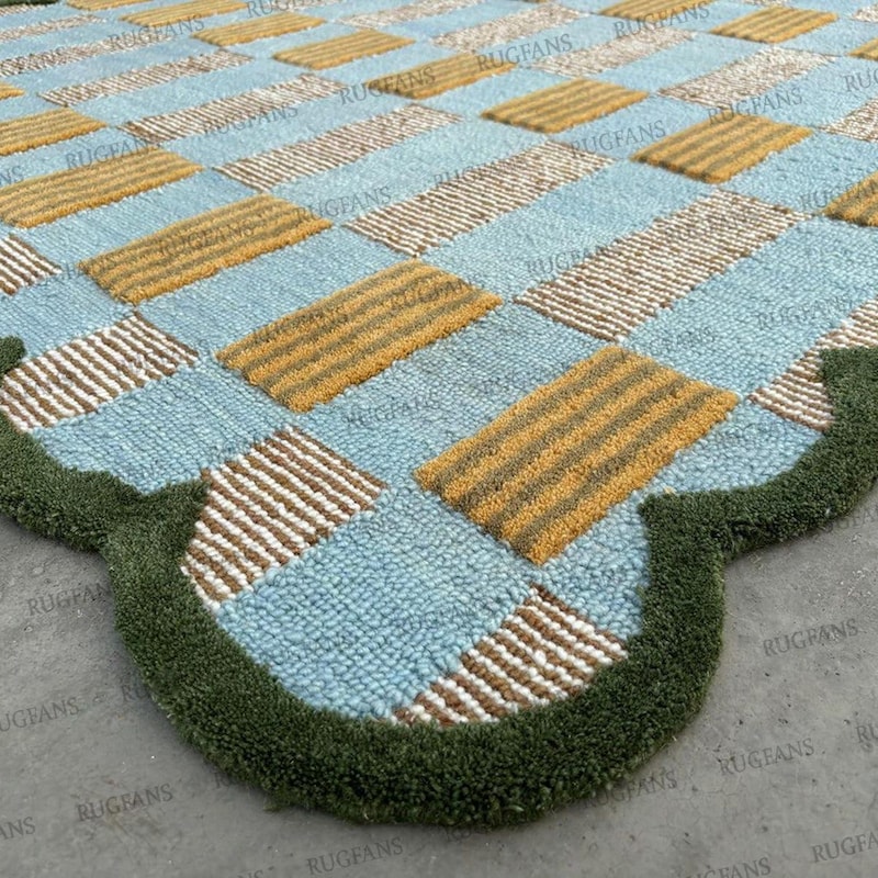 Anthropologie Green Rug - Etsy UK