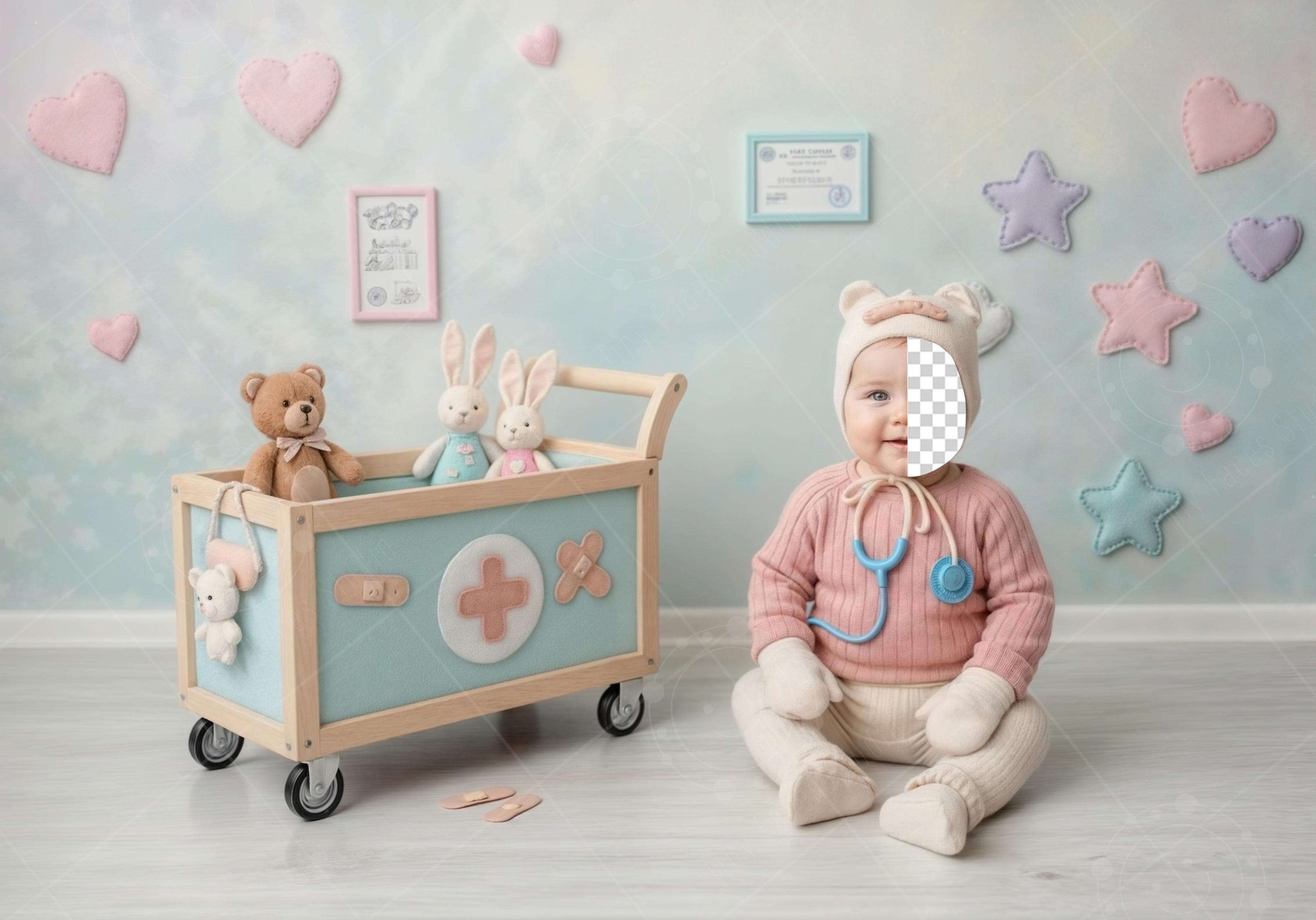 Baby Doctor Nursery Backdrop: Newborn Photography PSD Composite ...