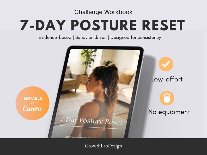 7-day Posture Workout Routine | Fix Posture Exercise PDF | Kyphosis ...