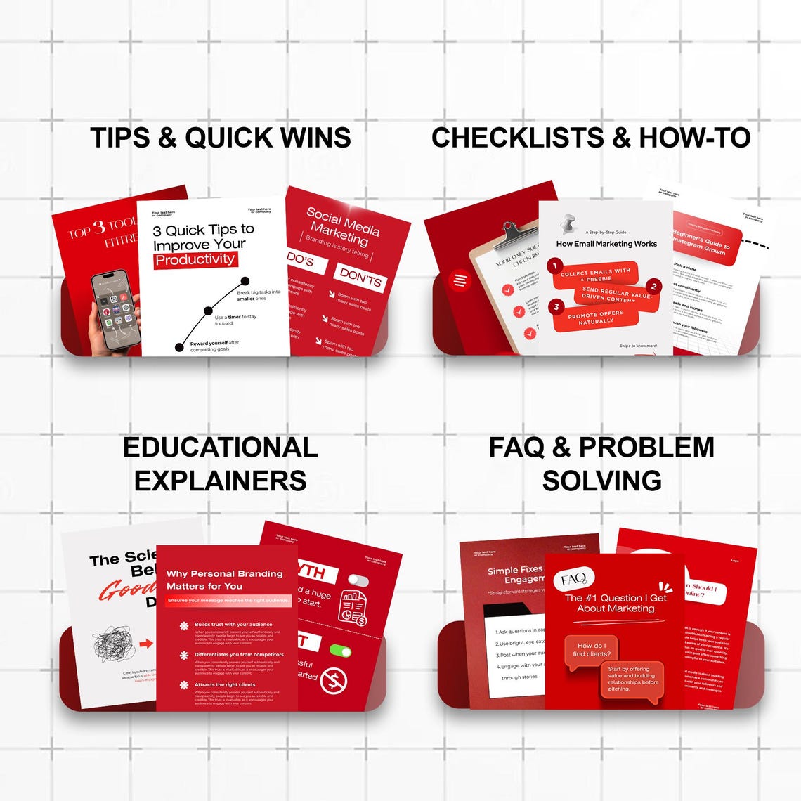Red Instagram Post Templates | Canva Editable Social Media Kit | Modern ...