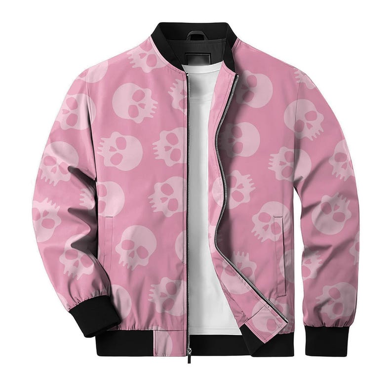 AJ 5 Medium Soft Pink 5s 35th Jacket, Skull, Shirt Match Sneakers - Etsy