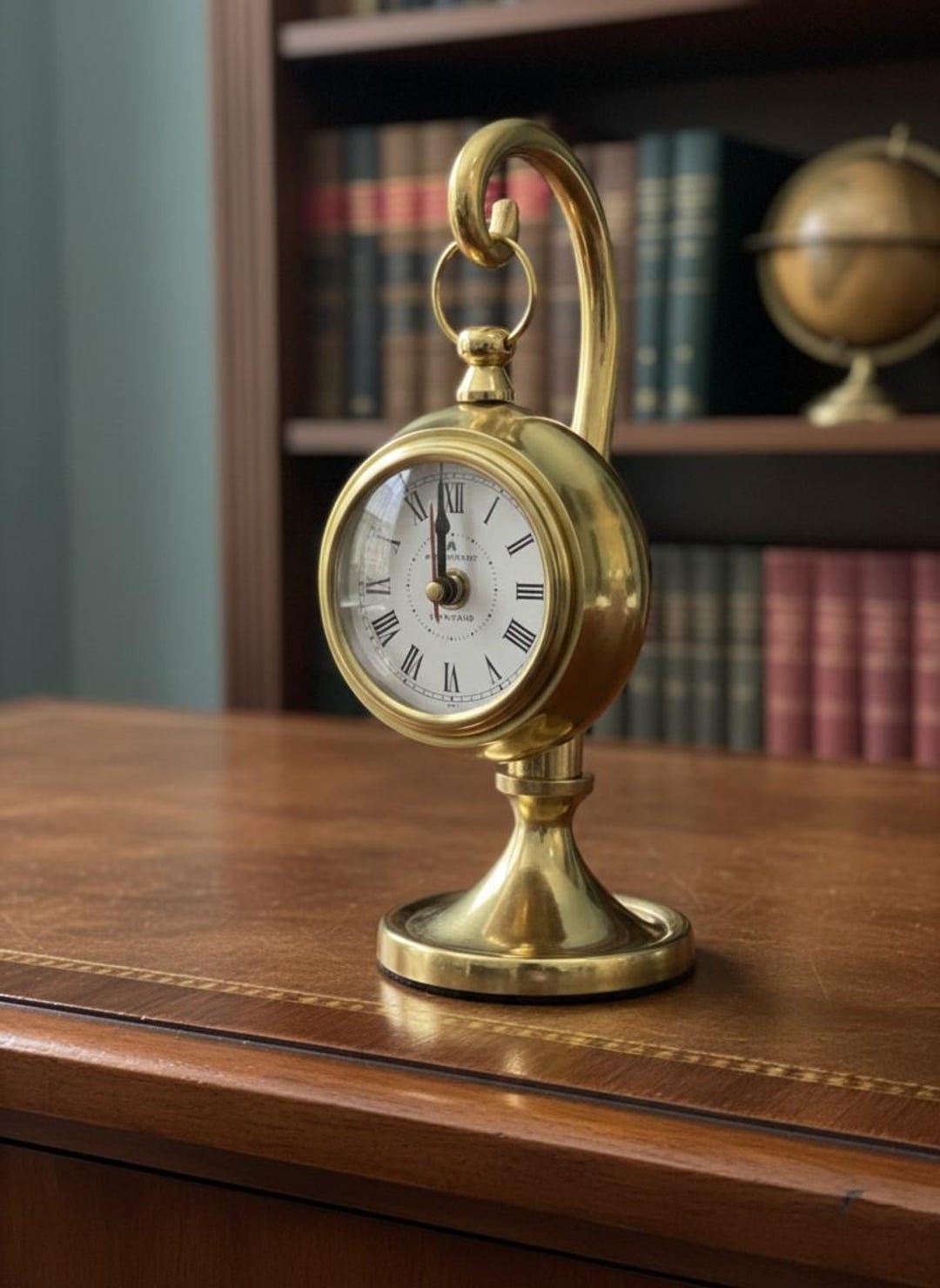 Antique Gold Desk Clock: Vintage Style Tabletop Decor - Etsy