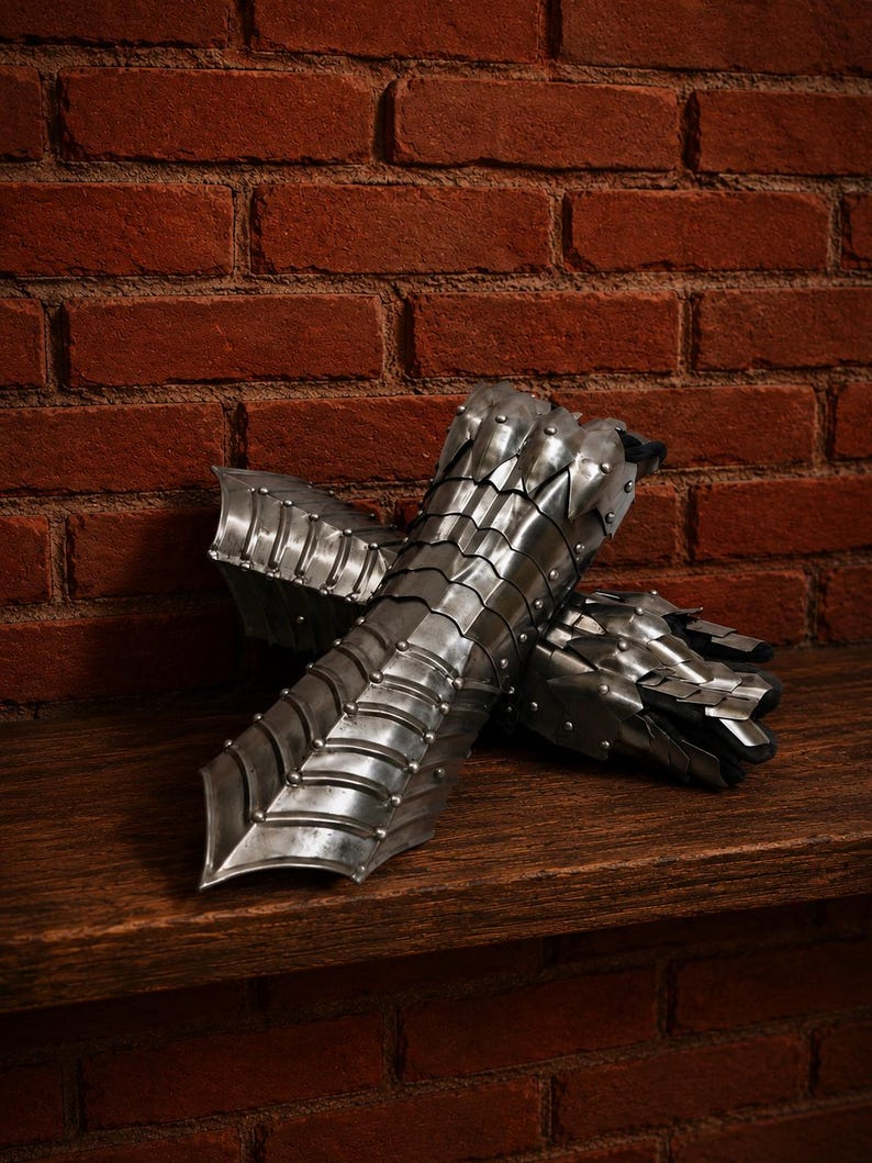 Medieval Knight Steel Gauntlets - Handmade Wearble Crusader Armor ...