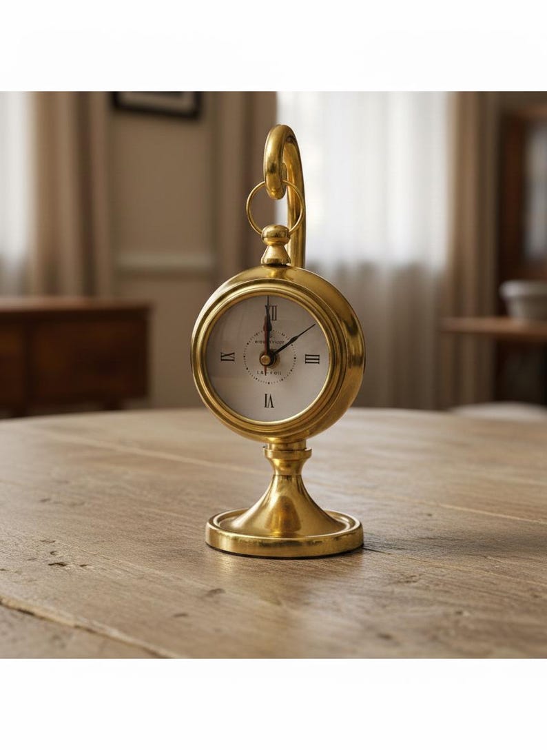 Antique Gold Desk Clock: Vintage Style Tabletop Decor - Etsy