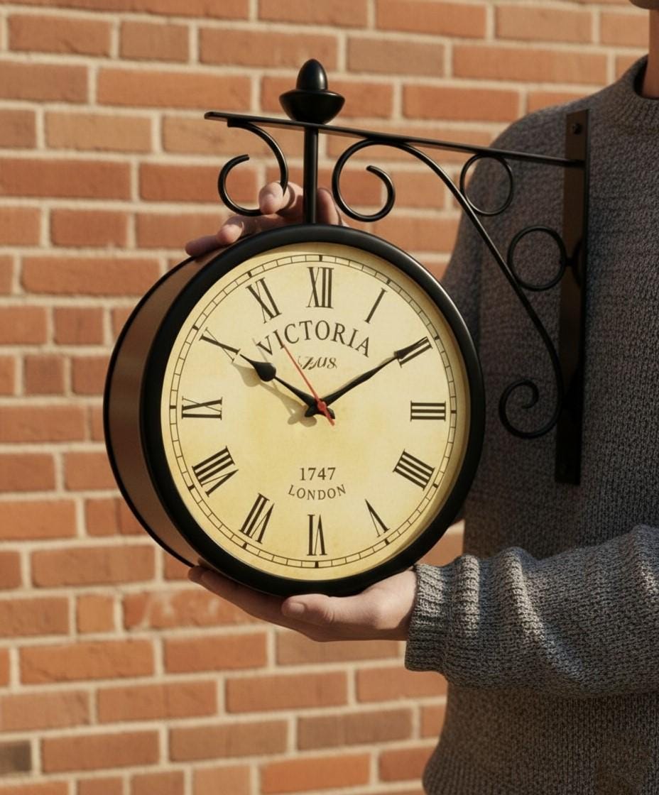 Antique Style Double Sided Clock | Victoria London Railway Wall Decor ...