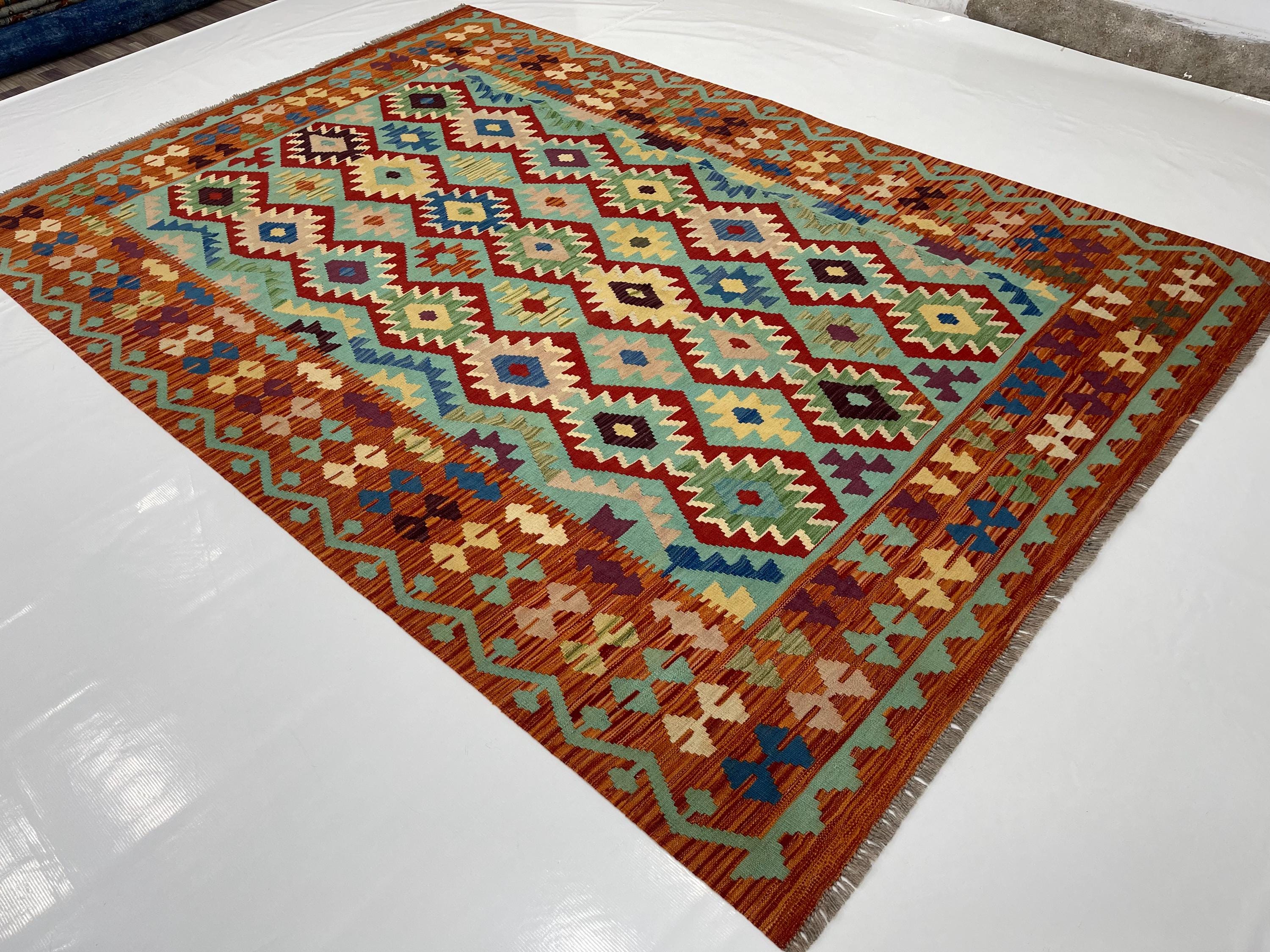 Afghan Kilim Rug 7x10 Ft: Hand-knotted Wool Chobi Design - Etsy