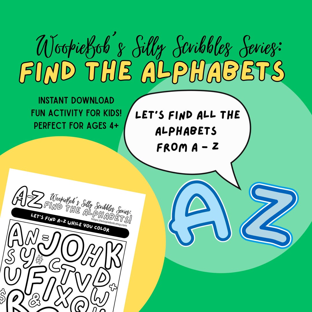 FIND THE ALPHABETS! Printable Coloring Page | Fun Search Game for Kids ...