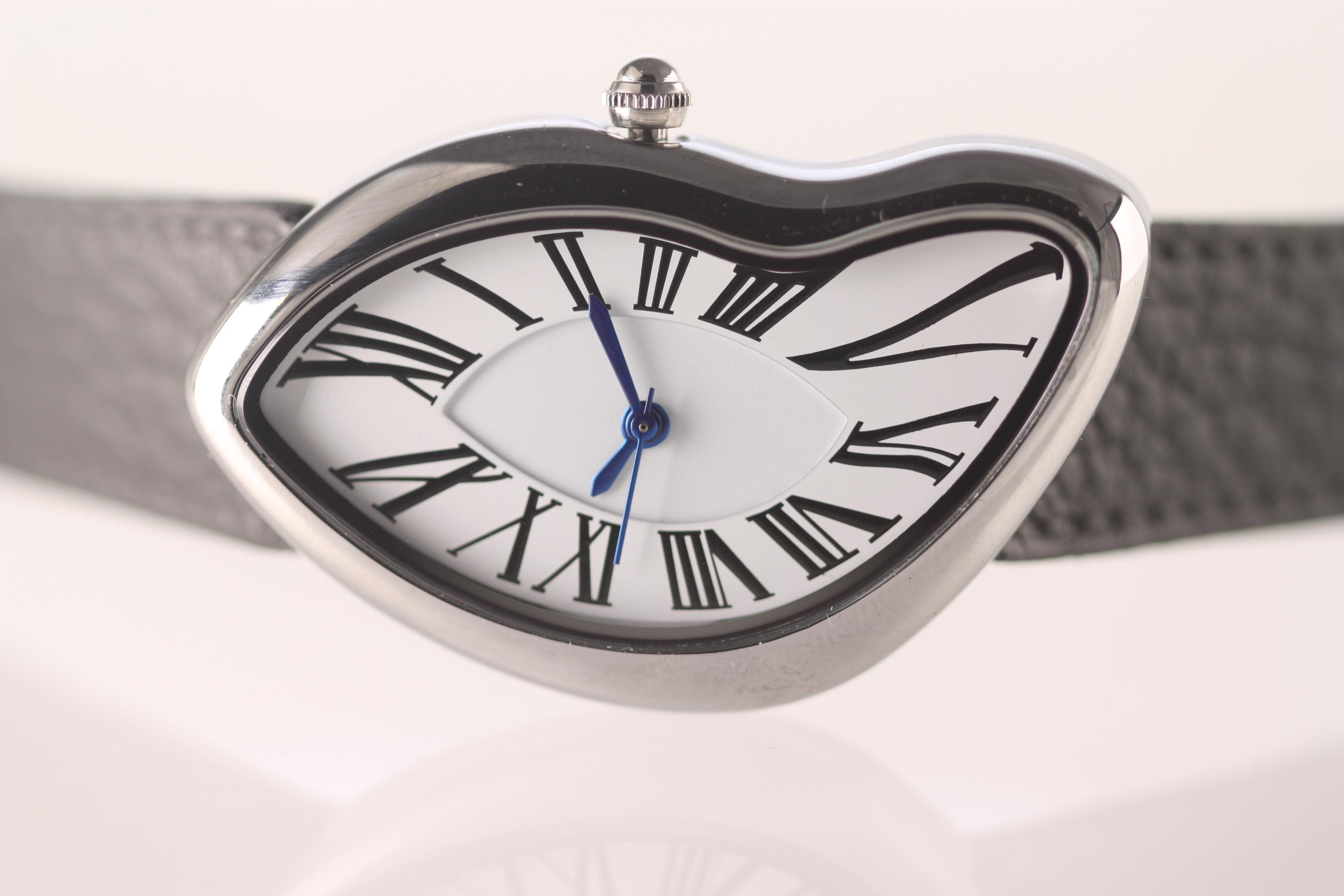 Black Orologio Surrealist Art Design Skeleton Watch Art Liquid Time ...