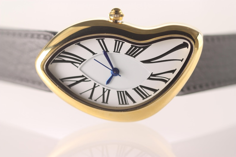 Black Orologio Surrealist Art Design Skeleton Watch Art Liquid Time ...