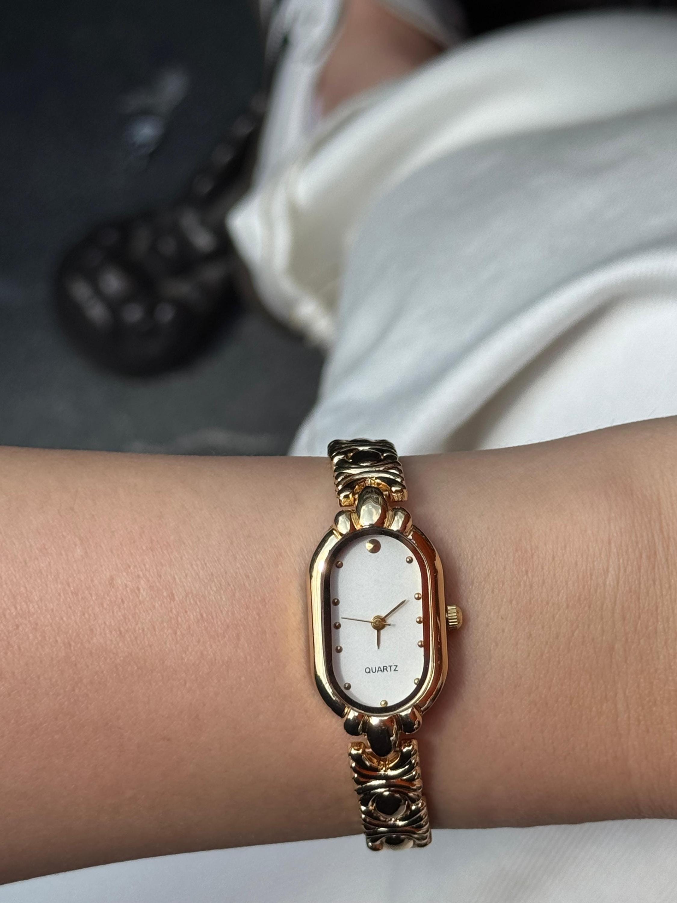 Women’s Bracelet Watch, Gold Silver Tone Wristwatch, Elegant Ladies ...