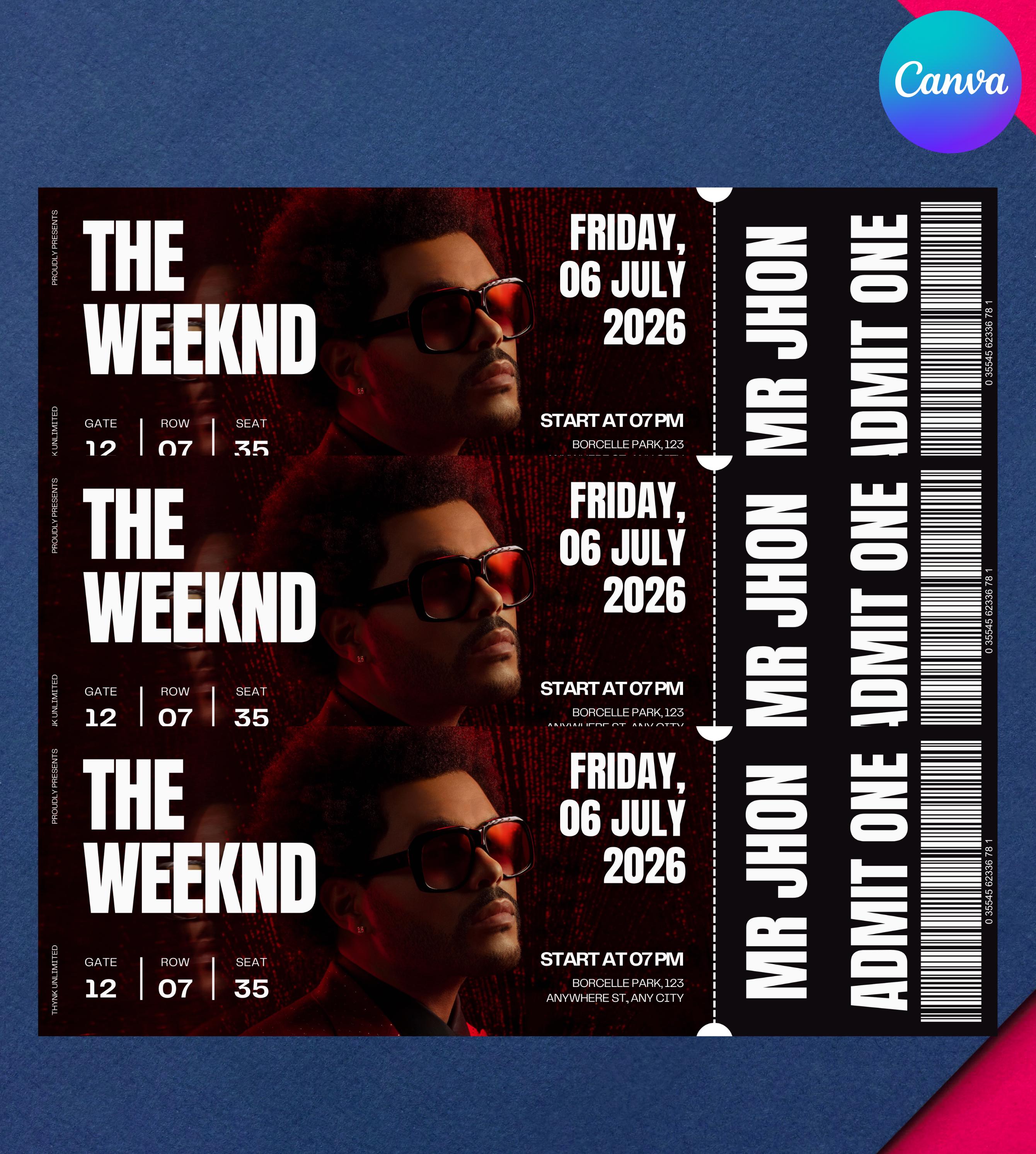 Personalized Concert Ticket Print, Custom Music Event Souvenir, Any ...