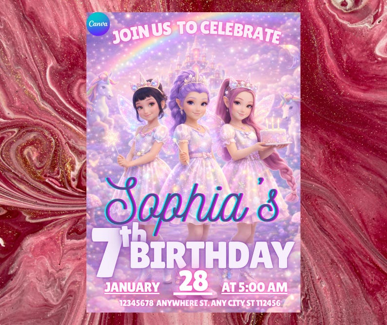 Kpop Demon Hunters Birthday Invitation, Editable Canva Template ...