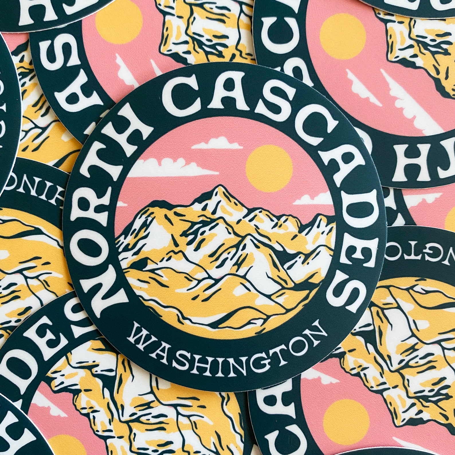 North Cascades National Park Sticker 3"x3" Vinyl, Washington State ...