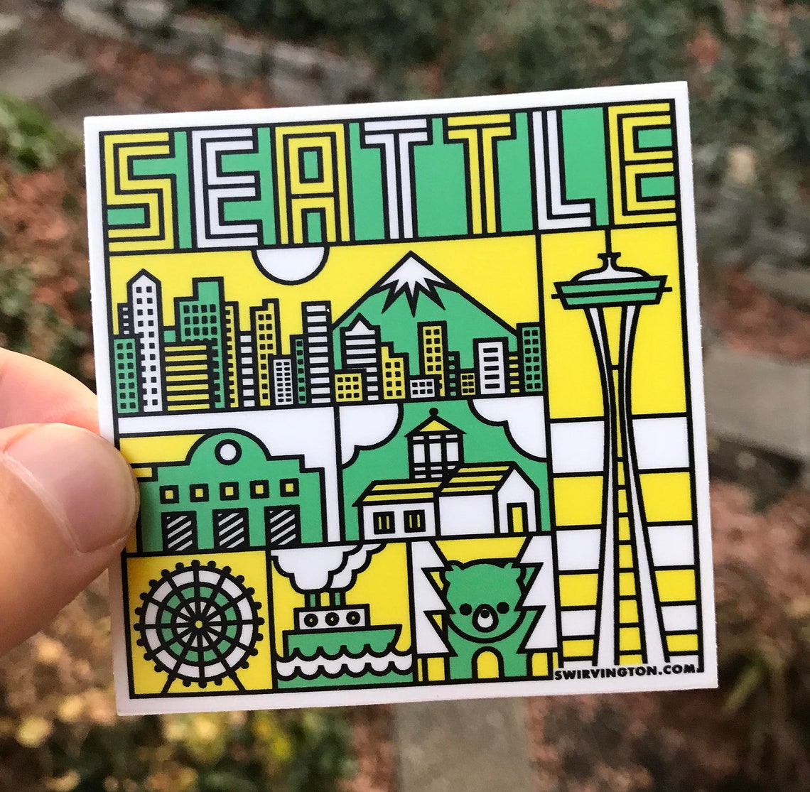 Seattle Sticker Washington State Gifts Pacific Northwest Vinyl Decal ...