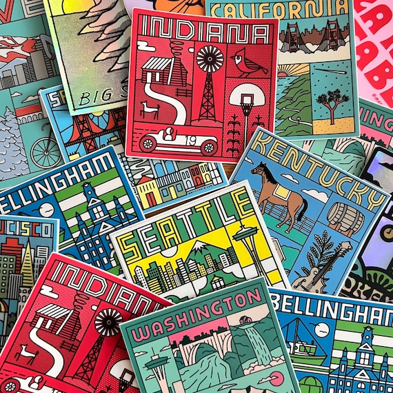 Two Sticker Bundle Choose Any 2 Stickers Travel Stickers - Etsy
